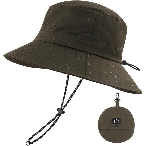 Accessories | Unisex Green 10 Nylon Waterproof Wide Brim Mesh Vent Chin ...